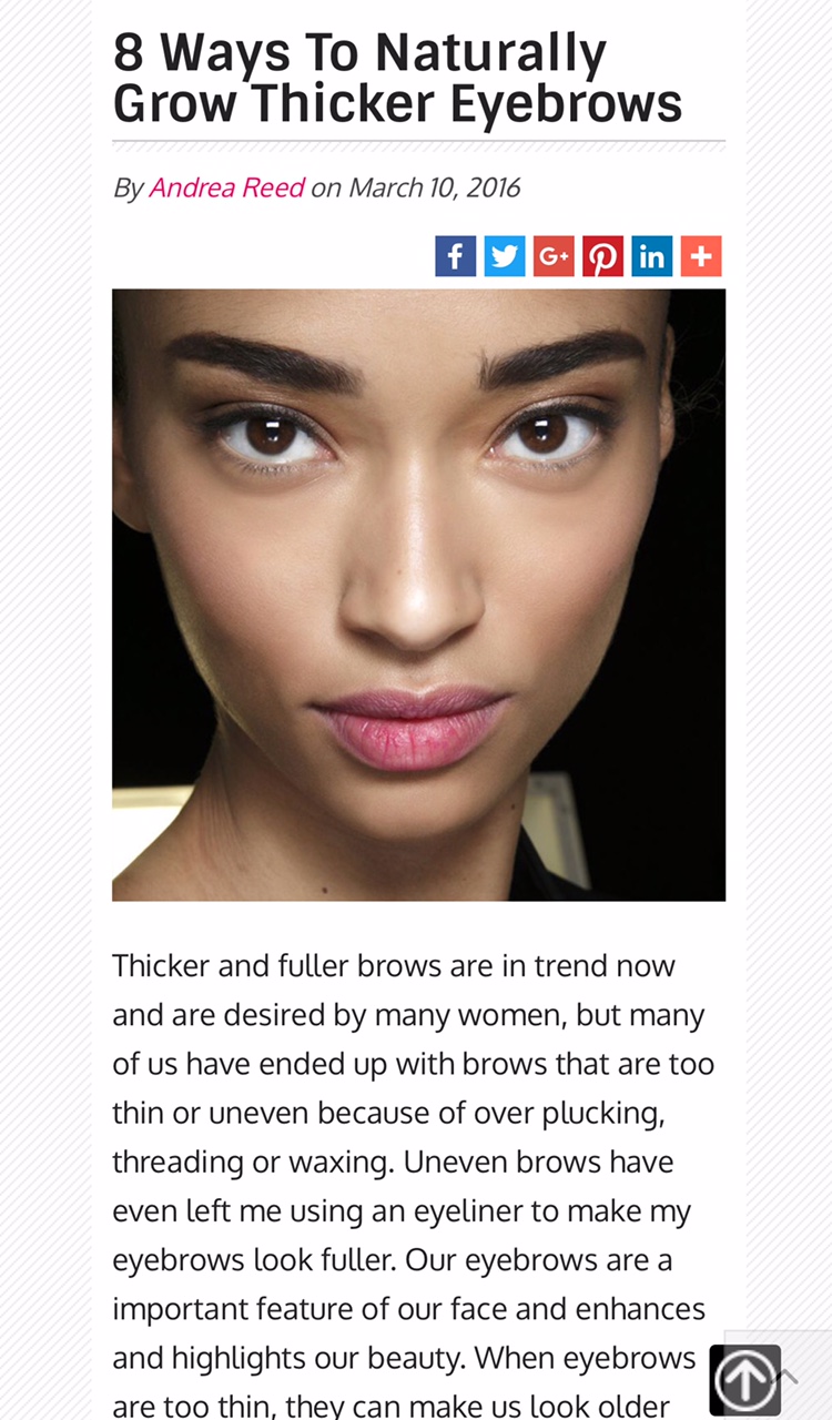 8 Ways To Naturally Grow Thicker Eyebrows – ANDREA CAMILLE REED